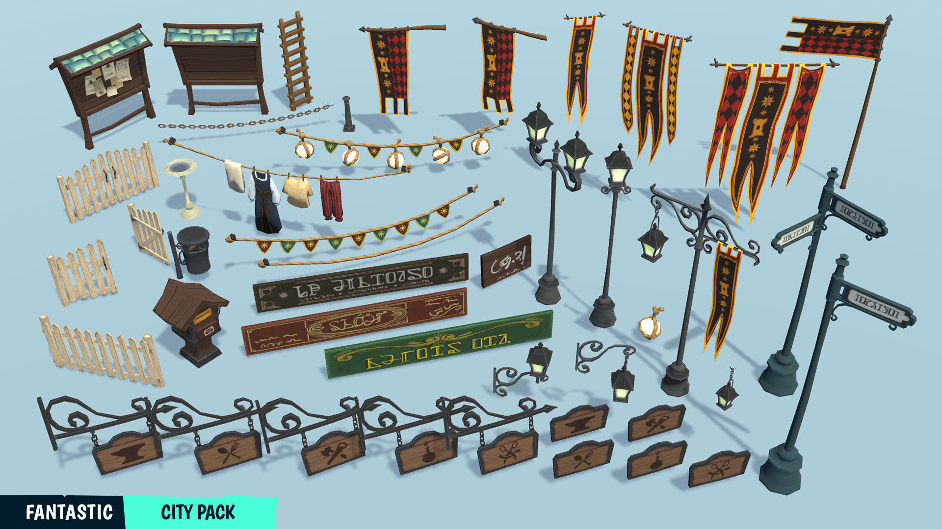 3D model FANTASTIC - City Pack VR / AR / low-poly | CGTrader