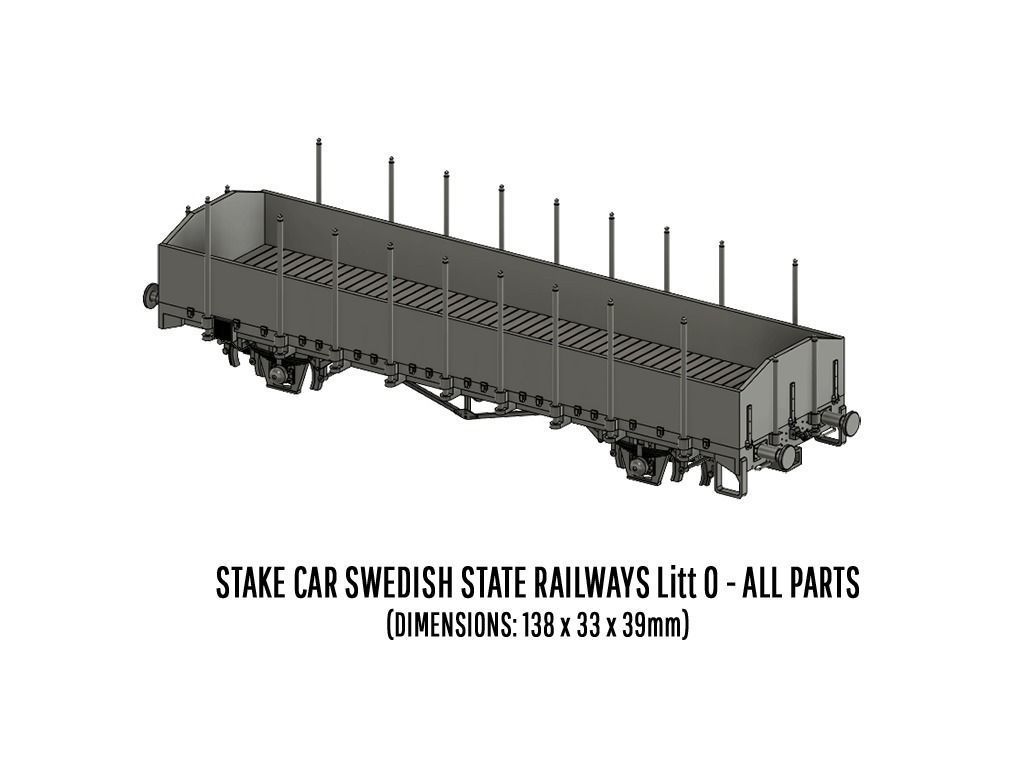 ROLLS-0025 Swedish SJ Litt O Stake Car H0-scale 3D model 3D printable ...