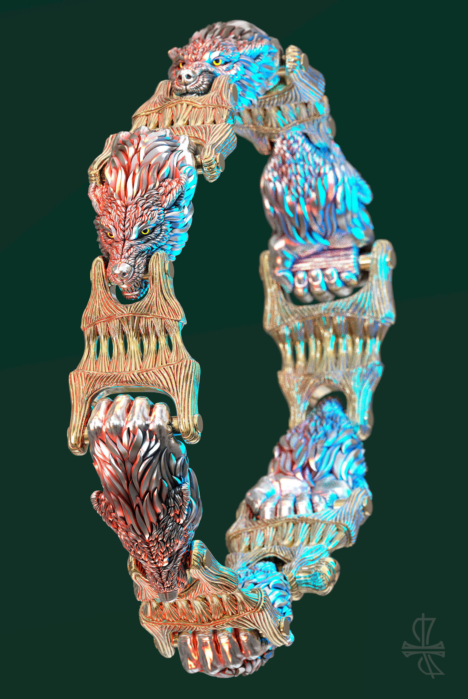 Bracelet Werewolf 3D model 3D printable | CGTrader