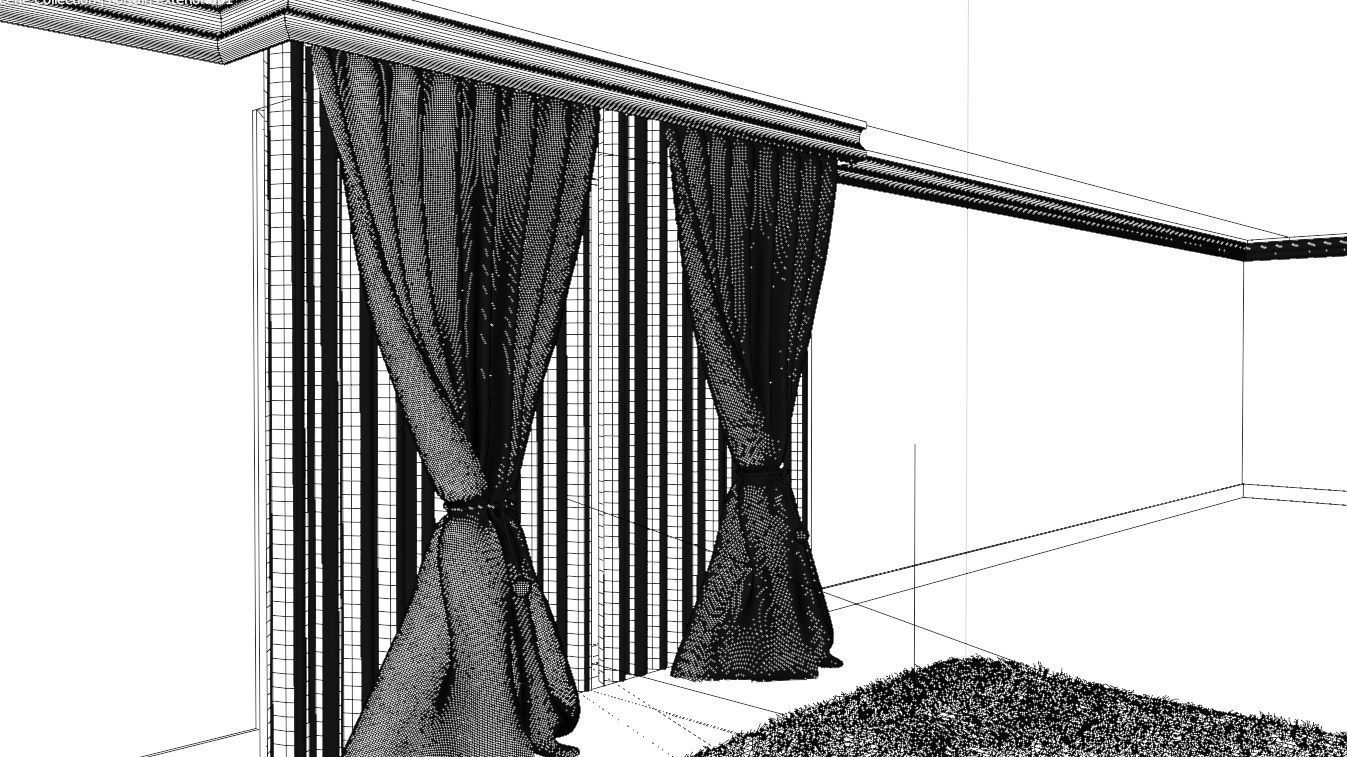 Curtains Classic - Interior design free 3D model | CGTrader
