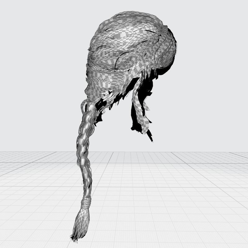 3D model Realistic Female hair braid VR / AR / low-poly | CGTrader