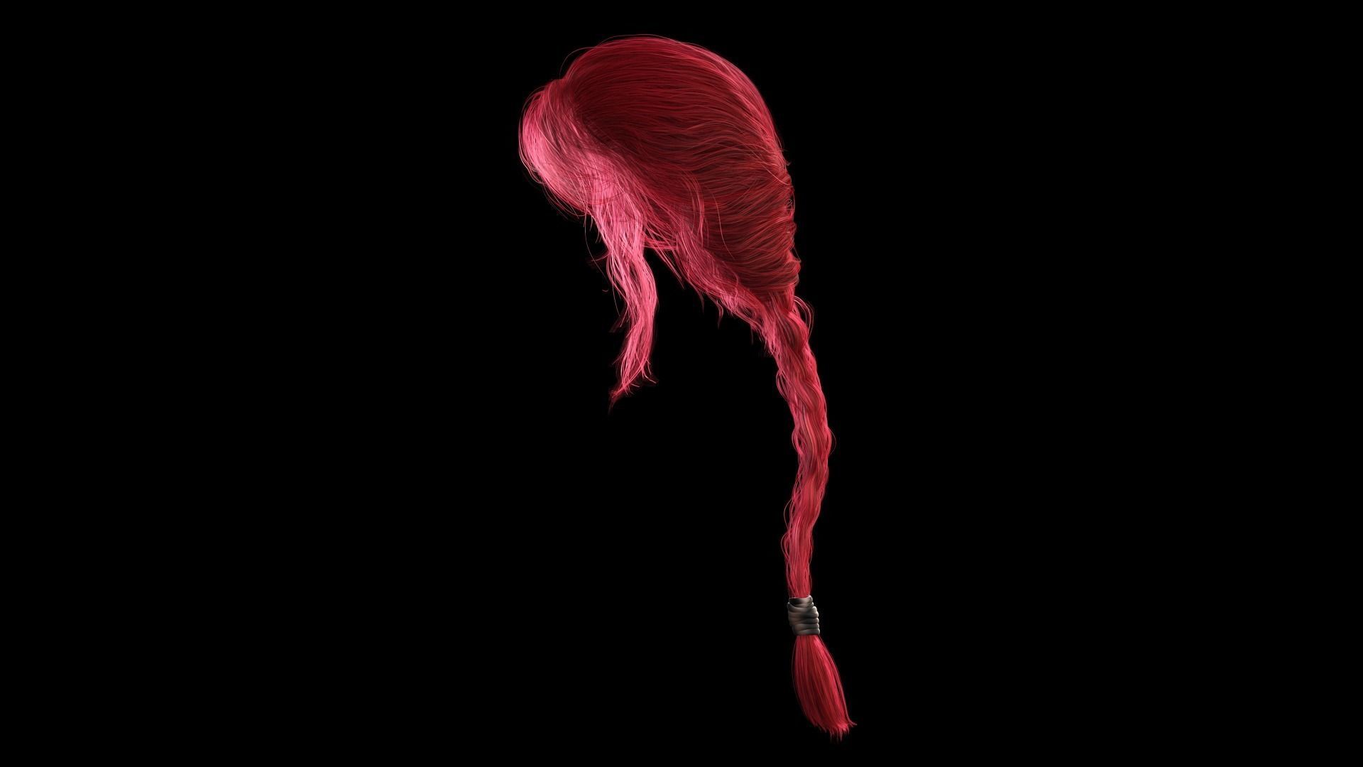 3D model Realistic Female hair braid VR / AR / low-poly | CGTrader