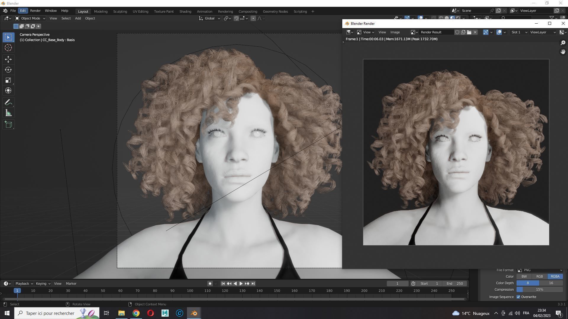 3D model Realistic Female hair curly VR / AR / low-poly | CGTrader