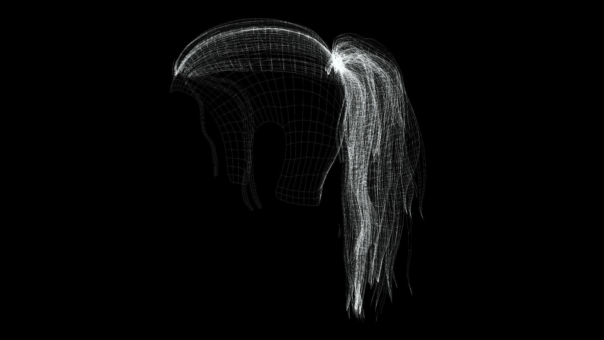 3D model Realistic Female hair tail VR / AR / low-poly | CGTrader