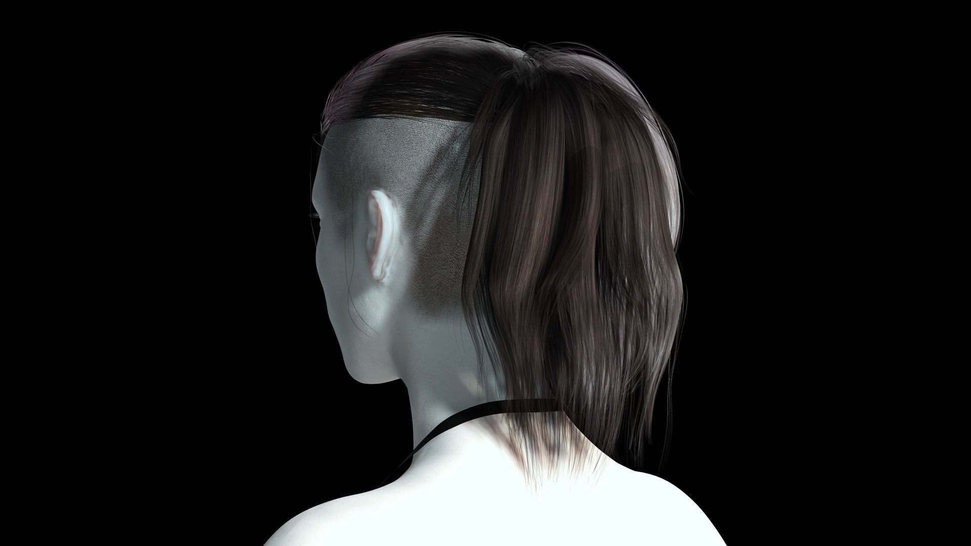 3D model Realistic Female hair tail VR / AR / low-poly | CGTrader