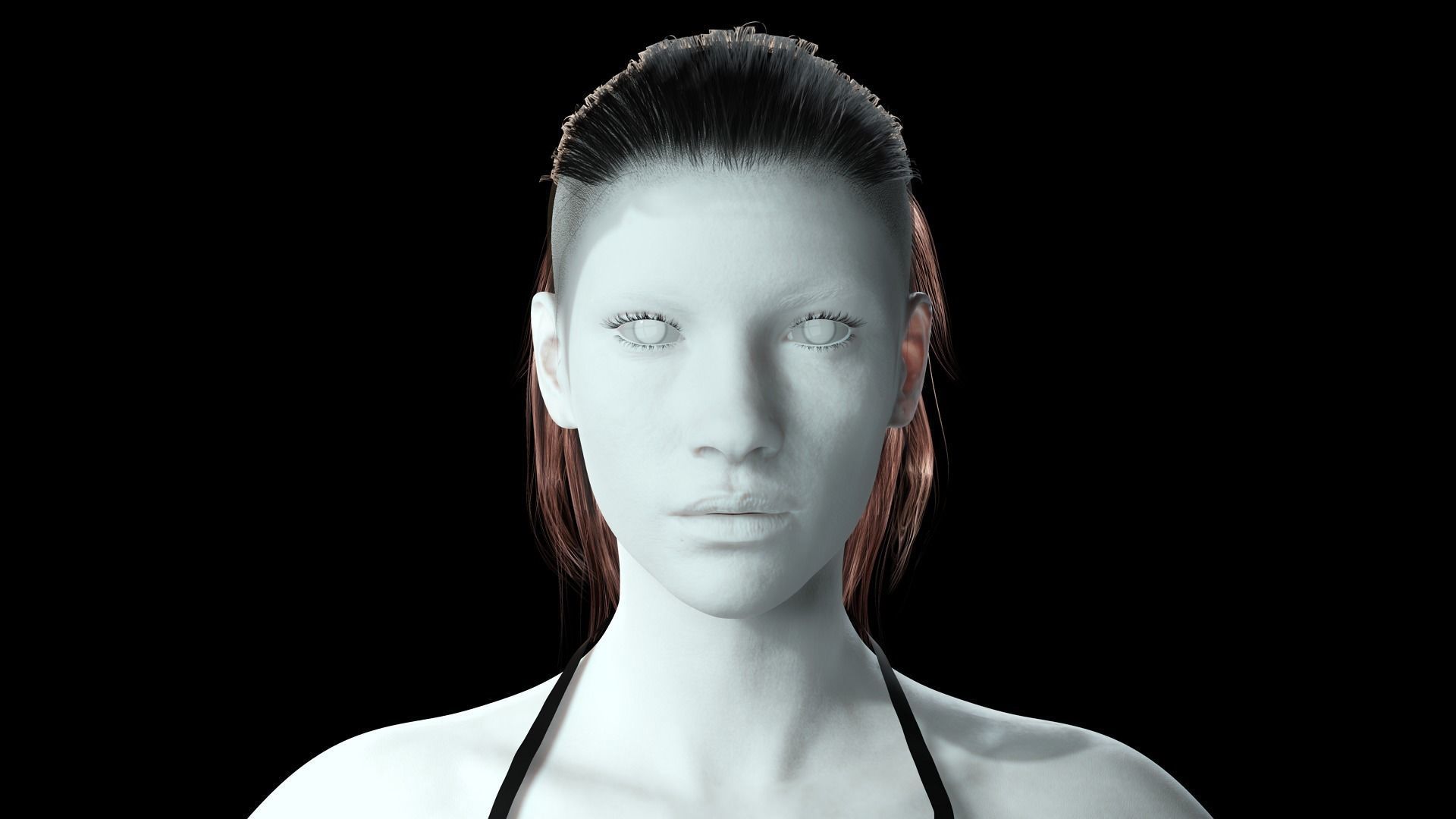 3D model Realistic Female hair tail VR / AR / low-poly | CGTrader