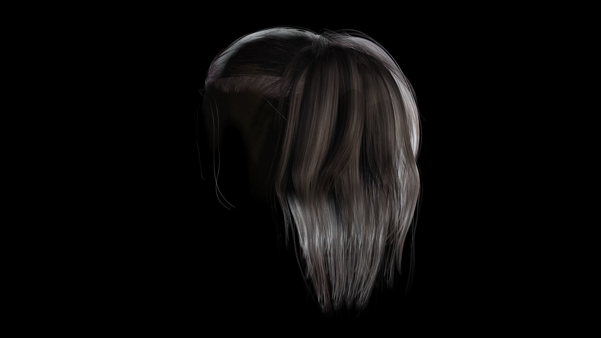 3D model Realistic Female hair tail VR / AR / low-poly | CGTrader