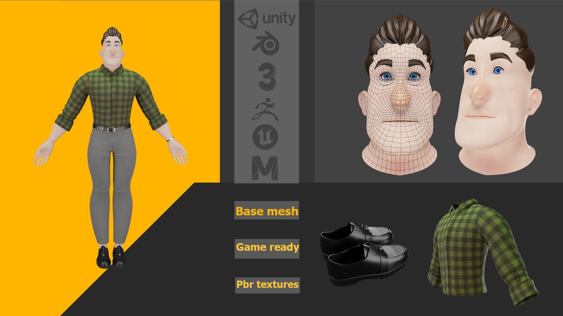 3D model 3D man character-jimmy- game ready VR / AR / low-poly | CGTrader