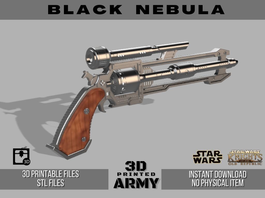 Black Nebula Heavy Blaster for cosplay 3D model 3D printable | CGTrader