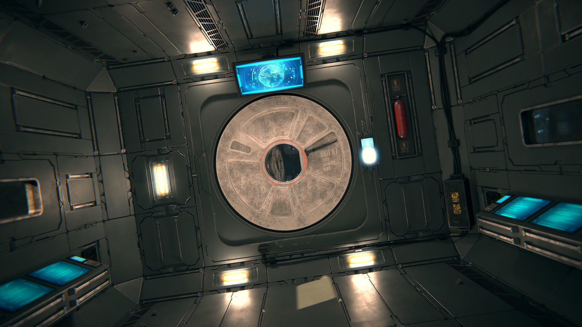 Spaceship Interior 03 Pilot Cockpit PBR 3D model | CGTrader