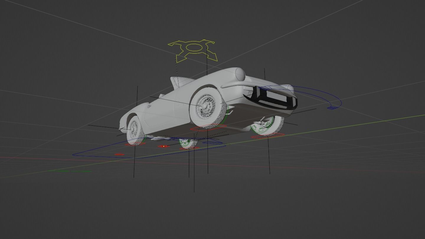 SpitFire 3D Rigged Car Full Auto Rig Fully customizable 3D model rigged ...