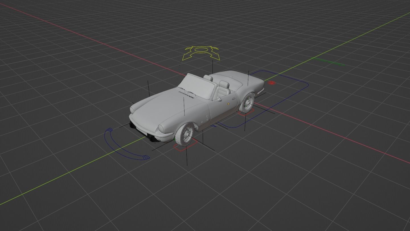 SpitFire 3D Rigged Car Full Auto Rig Fully customizable 3D model rigged ...