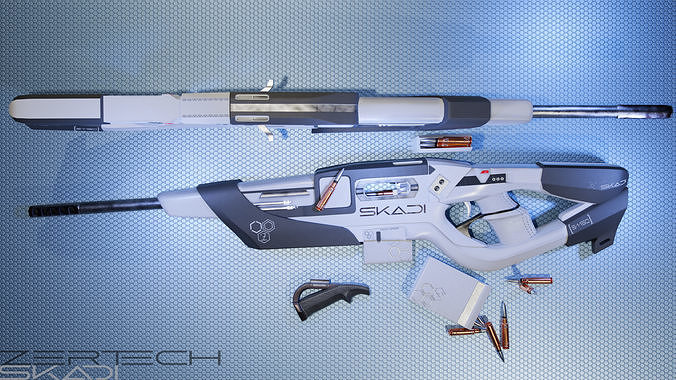3D model ZerTech SKADI the future rifle gun VR / AR / low-poly | CGTrader