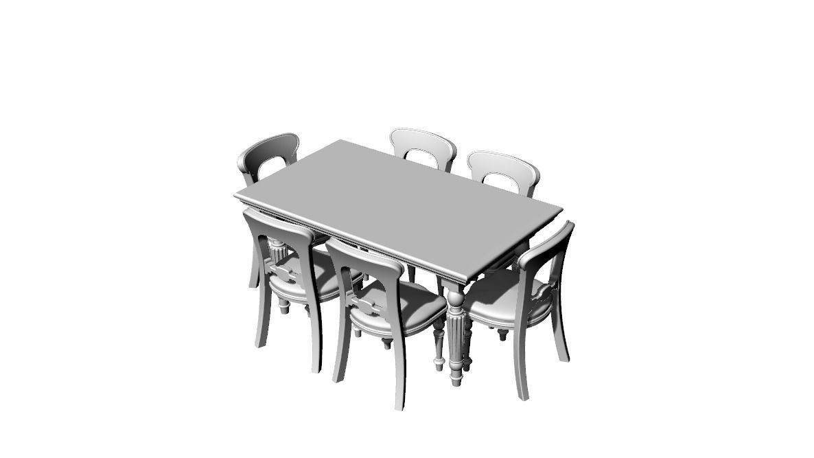 Dolls House Miniature Short Dining Table and Chairs 12th Scale 3D model ...