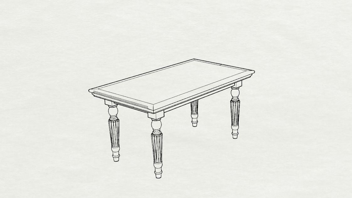 Dolls House Miniature Short Dining Table and Chairs 12th Scale 3D model ...