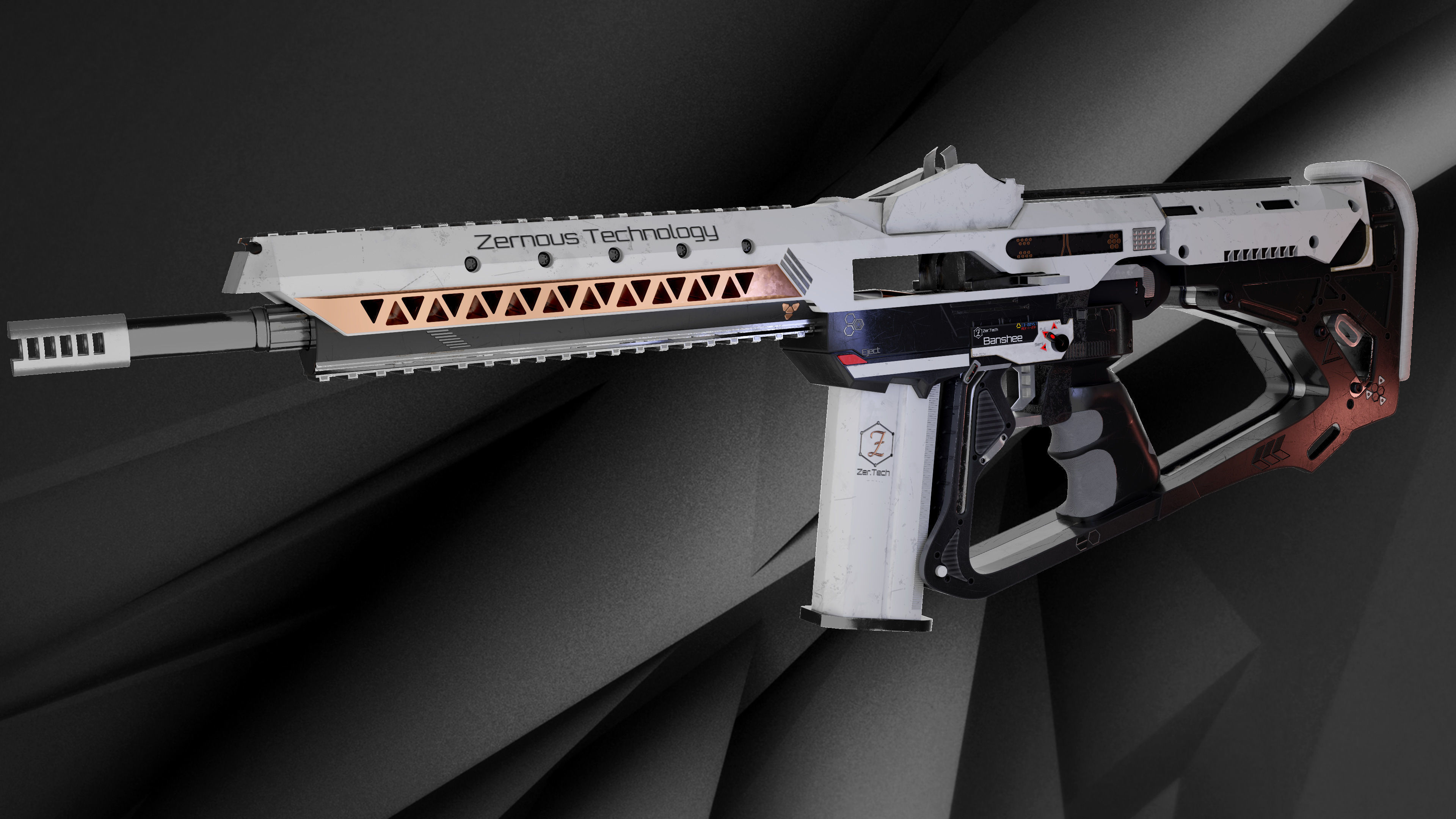 ZerTech Banshee the future rifle gun 3D model | CGTrader