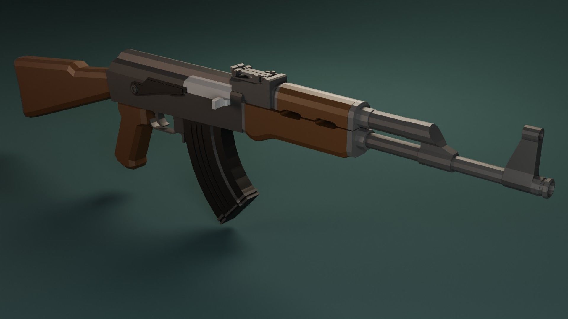 Low-Poly Ak-47 weapon free VR / AR / low-poly 3D model | CGTrader