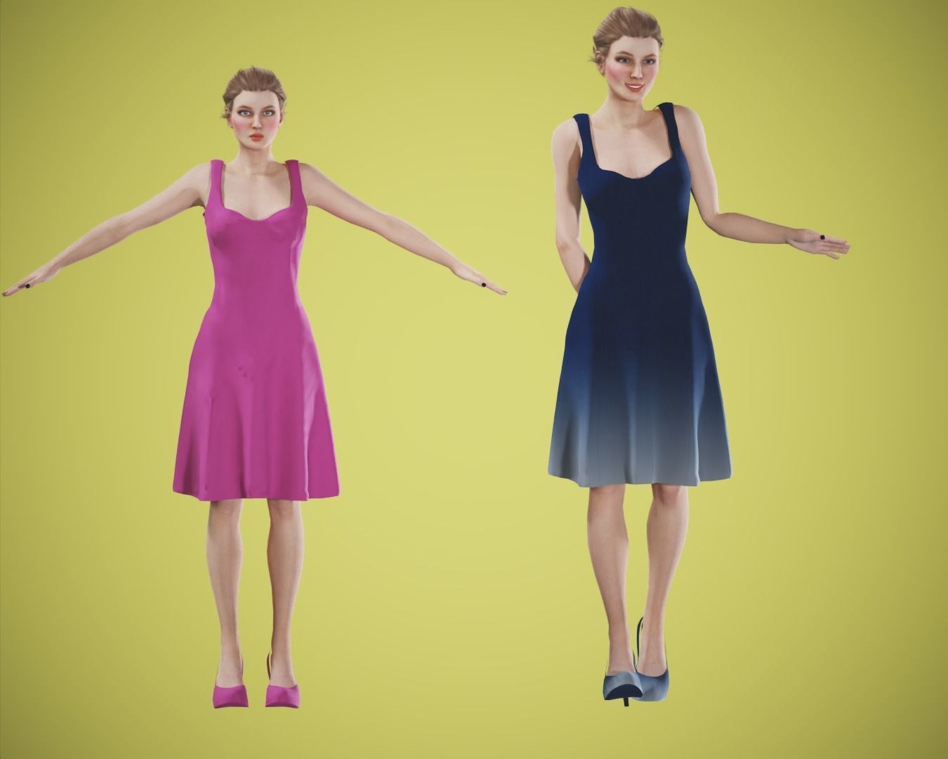 3d Model Game Rigged Girl Vr Ar Low Poly Cgtrader