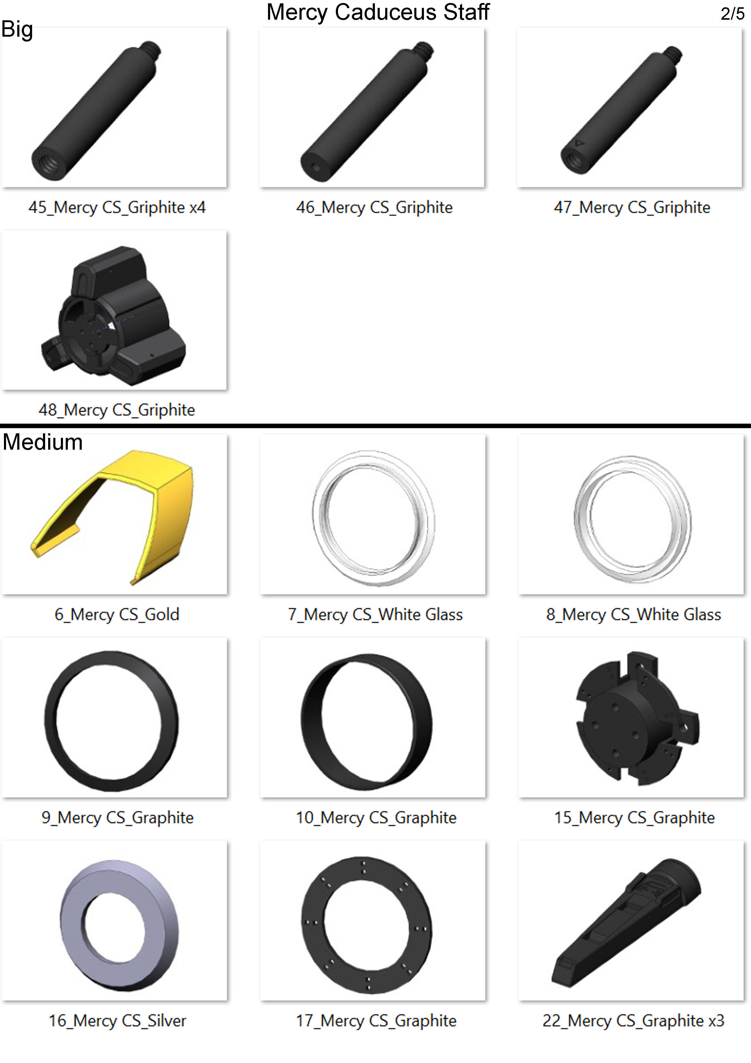 Mercy Caduceus Staff - Overwatch - Commercial - Printable - STL 3D ...