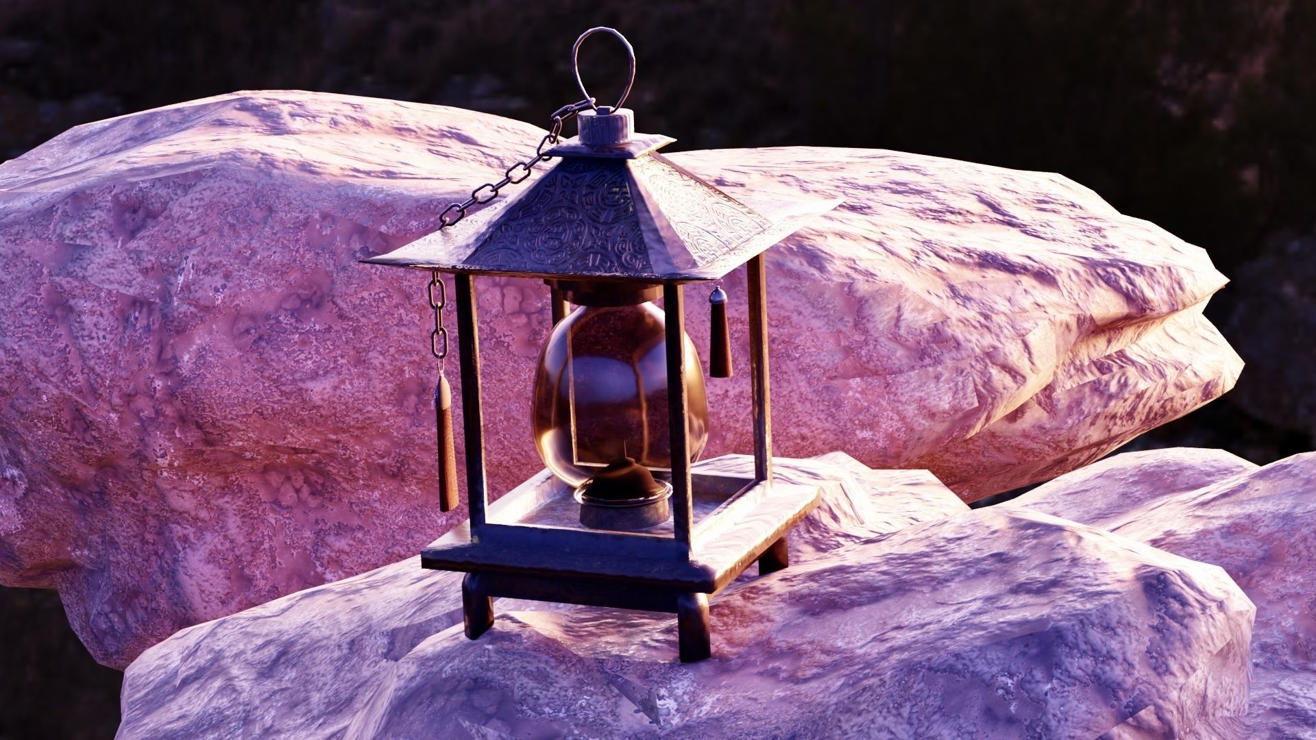Old stylized asian lantern free VR / AR / low-poly 3D model | CGTrader