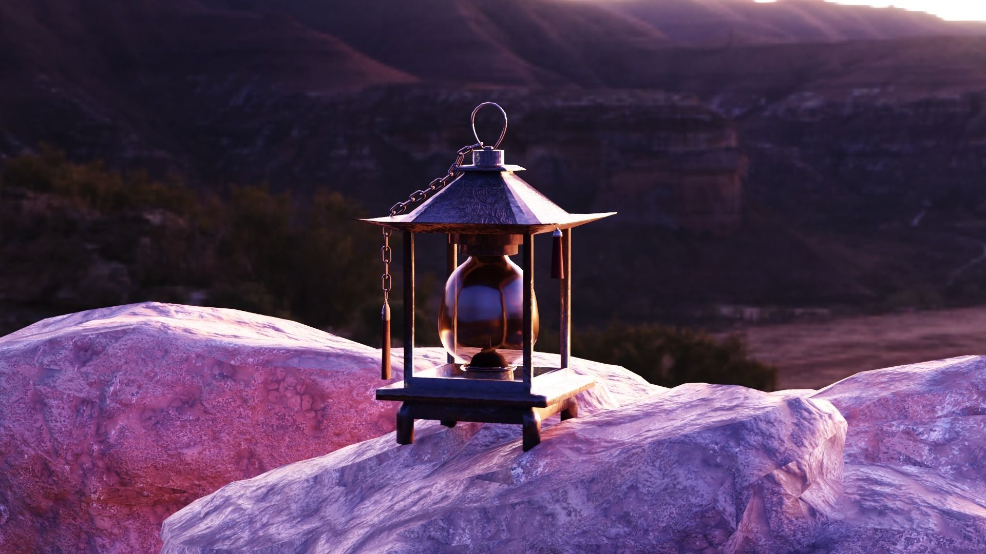 Old stylized asian lantern free VR / AR / low-poly 3D model | CGTrader