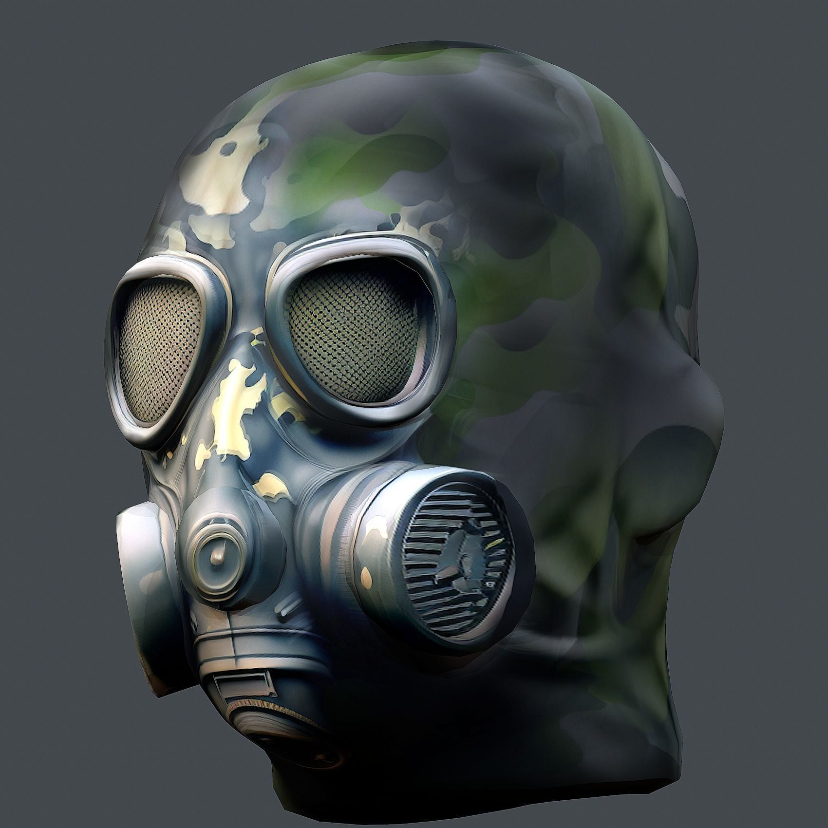 3D model helmet Gas mask 3d model military combat Low-poly VR / AR ...