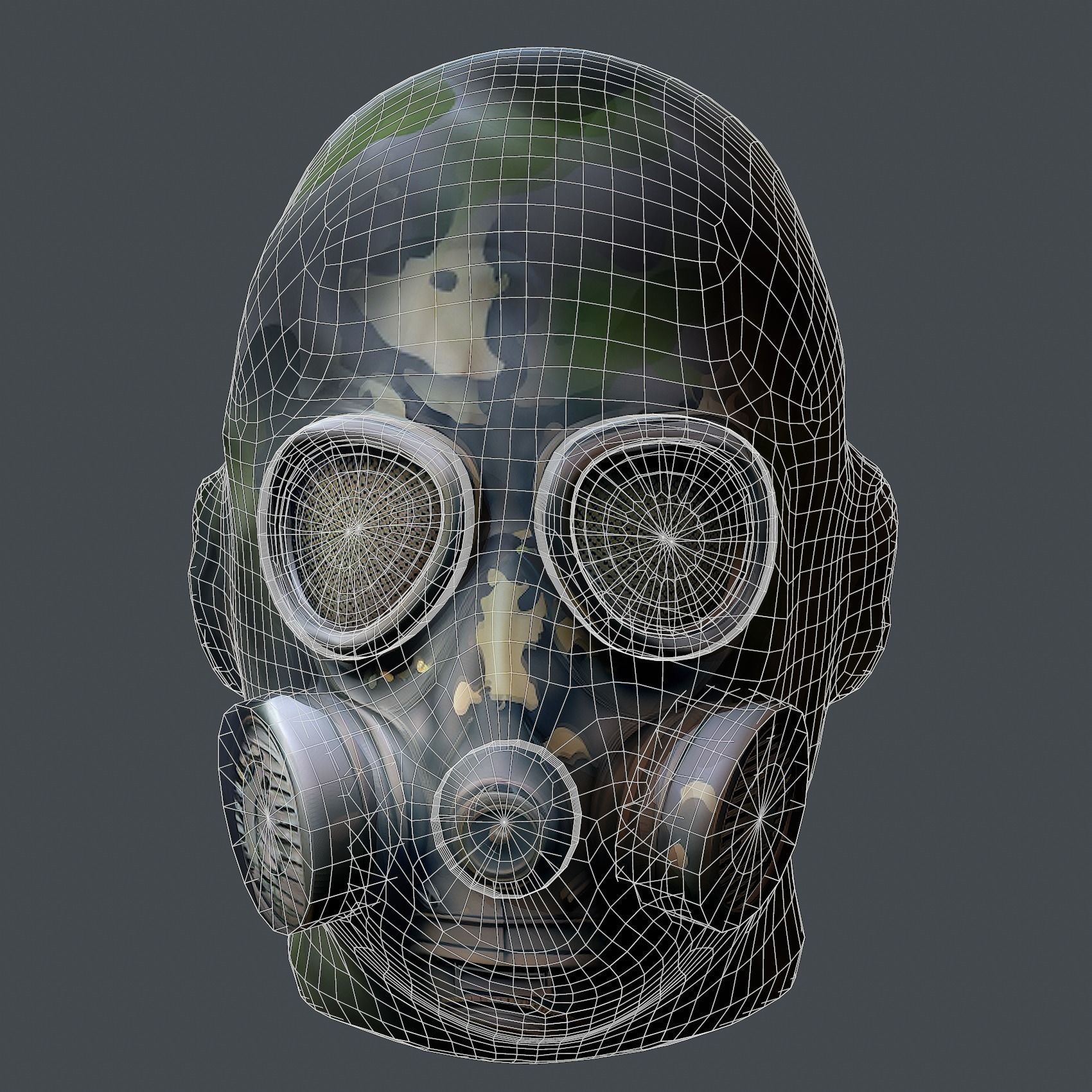 3D model helmet Gas mask 3d model military combat Low-poly VR / AR ...