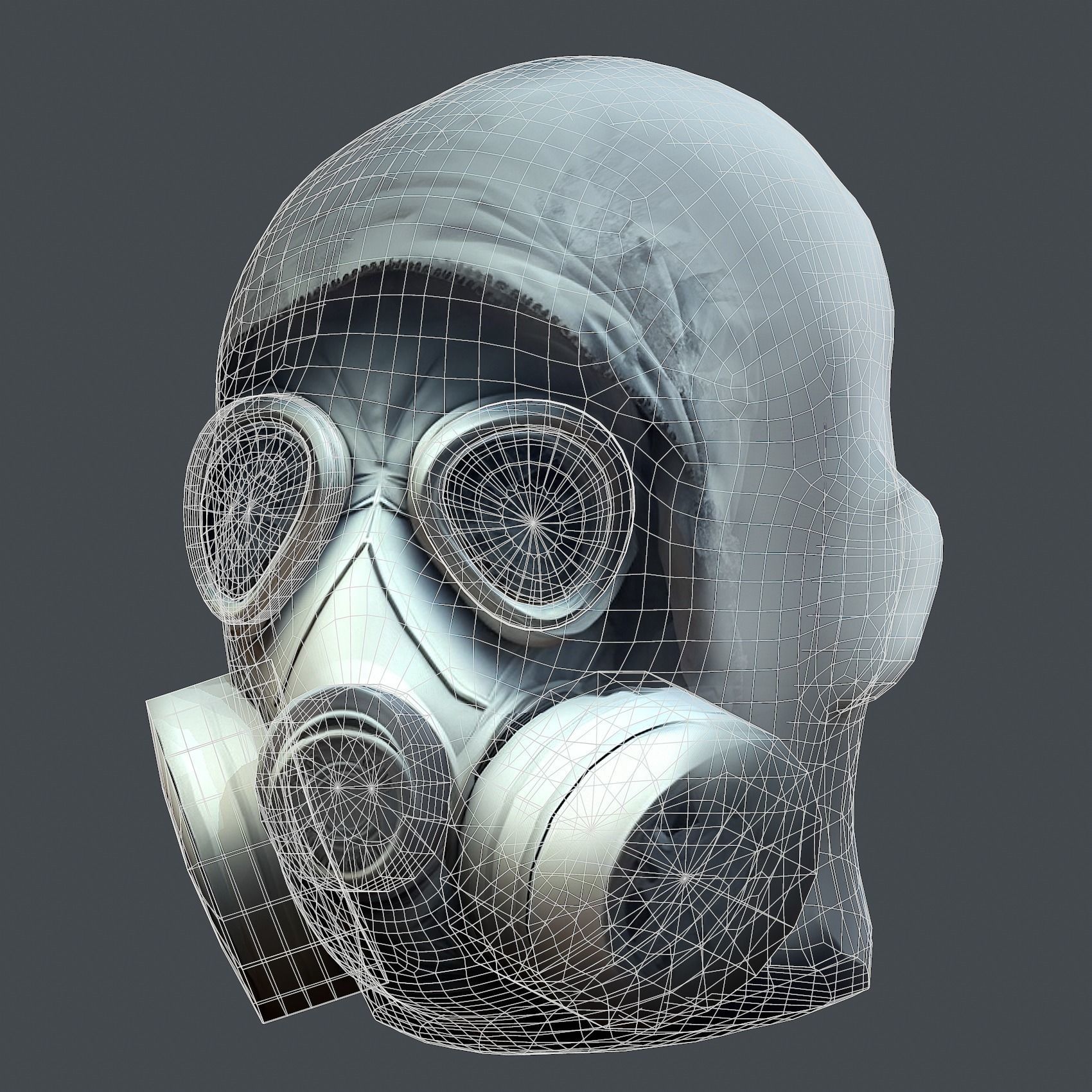 3D model helmet Gas mask 3d model military combat Low-poly VR / AR ...