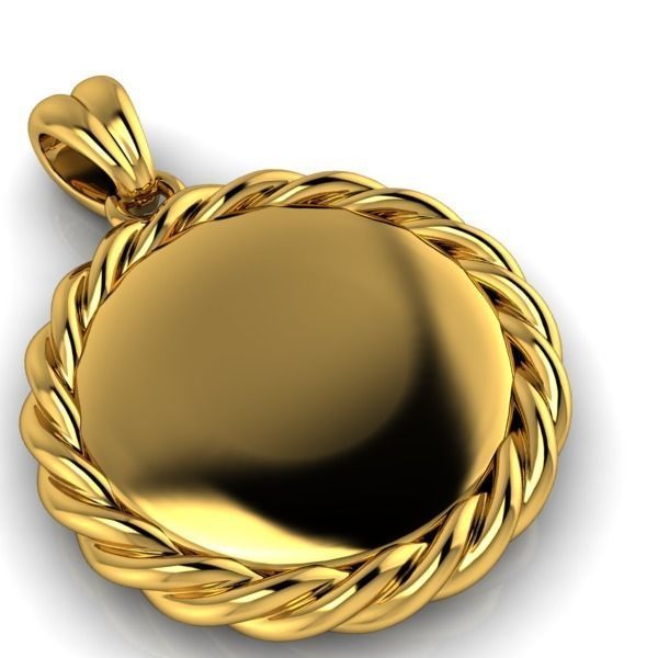 Bezel Rope Pendent Engravable picture classic style 3D model 3D ...