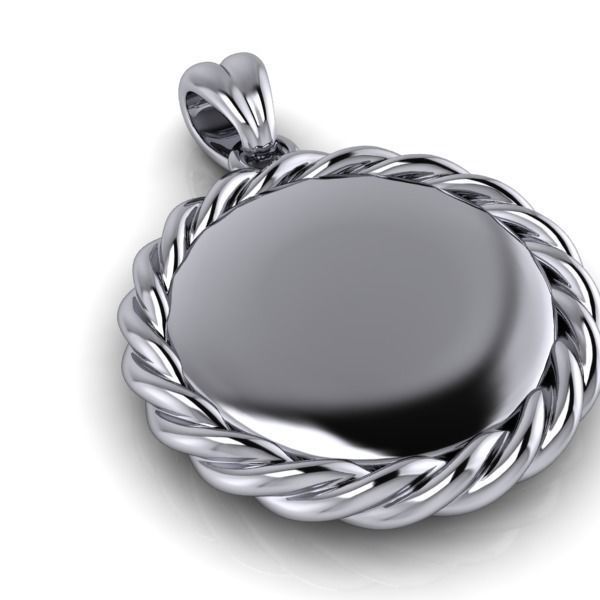 Bezel Rope Pendent Engravable picture classic style 3D model 3D ...