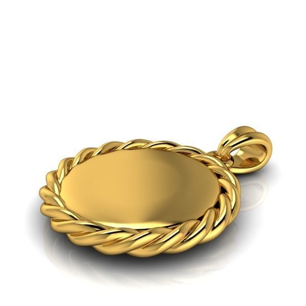 Bezel Rope Pendent Engravable picture classic style 3D model 3D ...