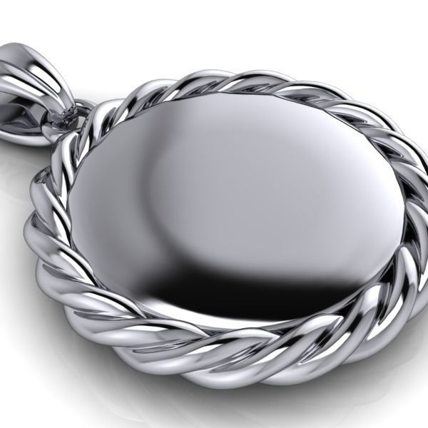 Bezel Rope Pendent Engravable picture classic style 3D model 3D ...