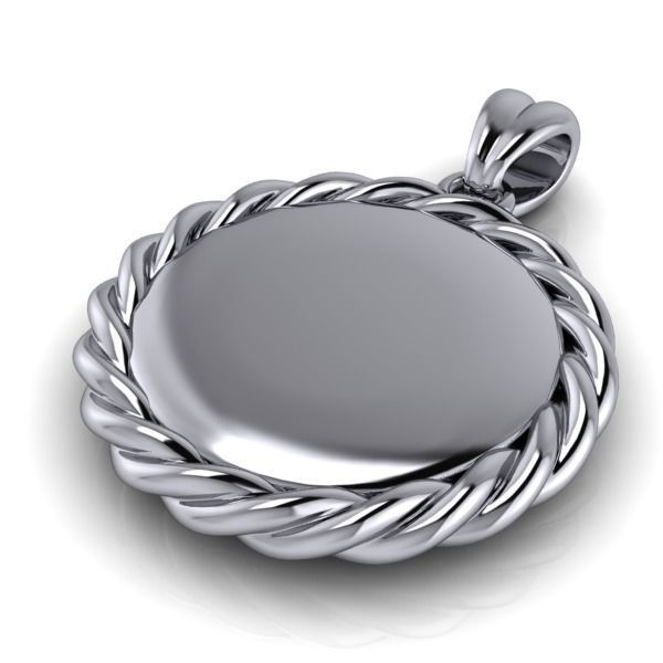 Bezel Rope Pendent Engravable picture classic style 3D model 3D ...