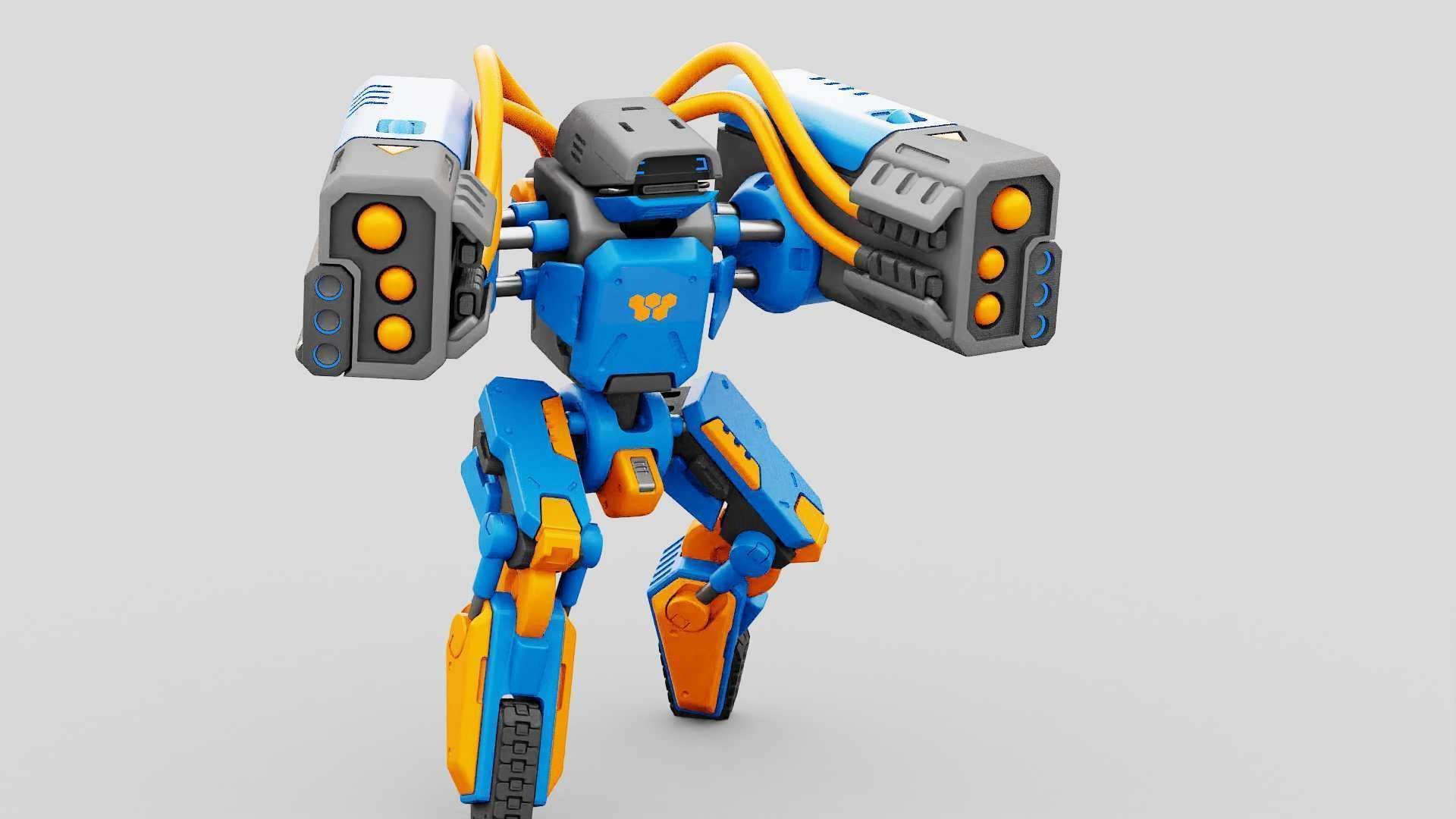 MILITARY BOT B-450 RIGGED 3D model rigged | CGTrader