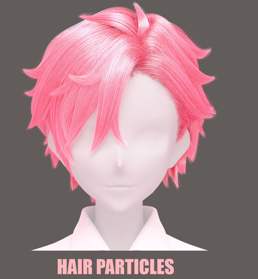 3D model Anime Boy Hairstyle -obj- fbx- blend files VR / AR / low-poly ...