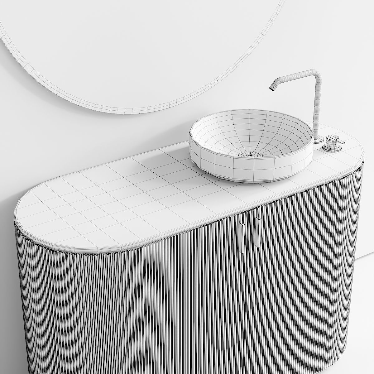 Inbani Grate Vanity Unit Set 10 3D model | CGTrader