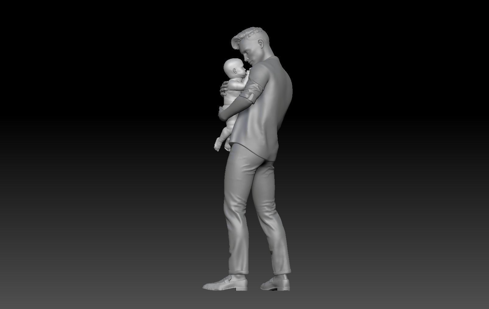 DAD WITH NEWBORN 1 3D model 3D printable | CGTrader