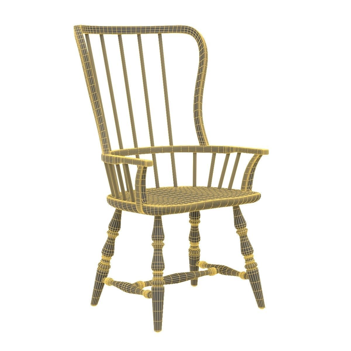 Sanctuary Spindle Back Arm Chair 3D model | CGTrader