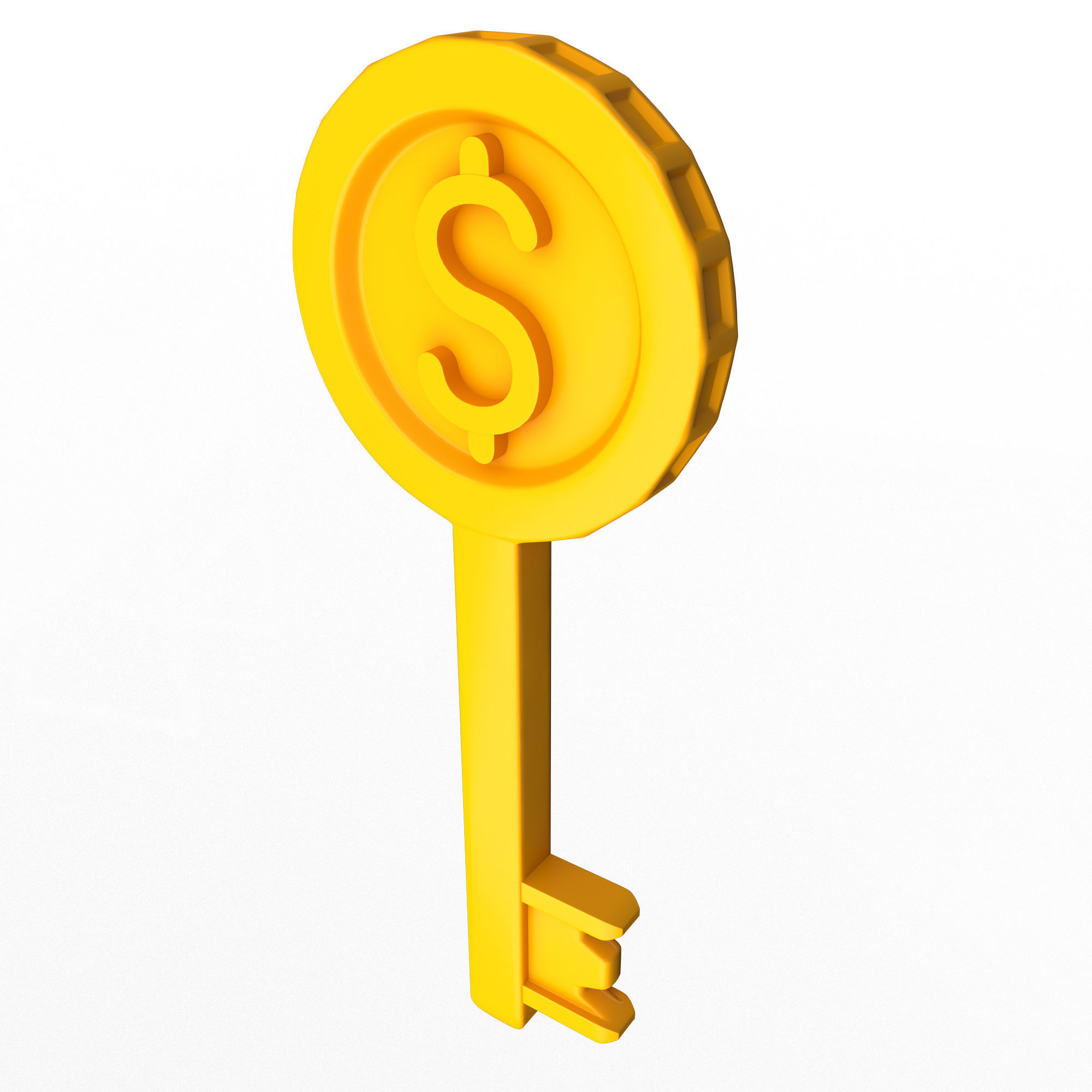 3D model Key with Dollar Coin Cartoon VR / AR / low-poly | CGTrader