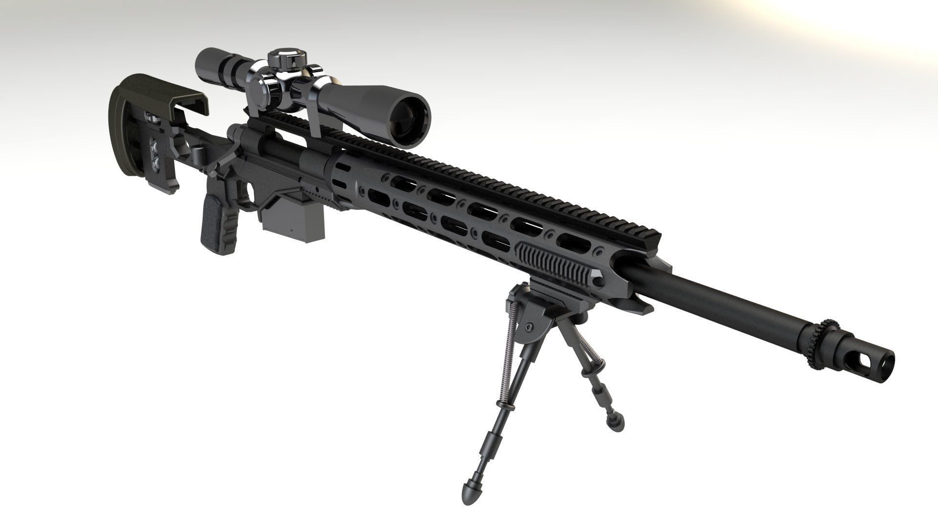 M2010 Enhanced Sniper Rifle rough model 3D model | CGTrader