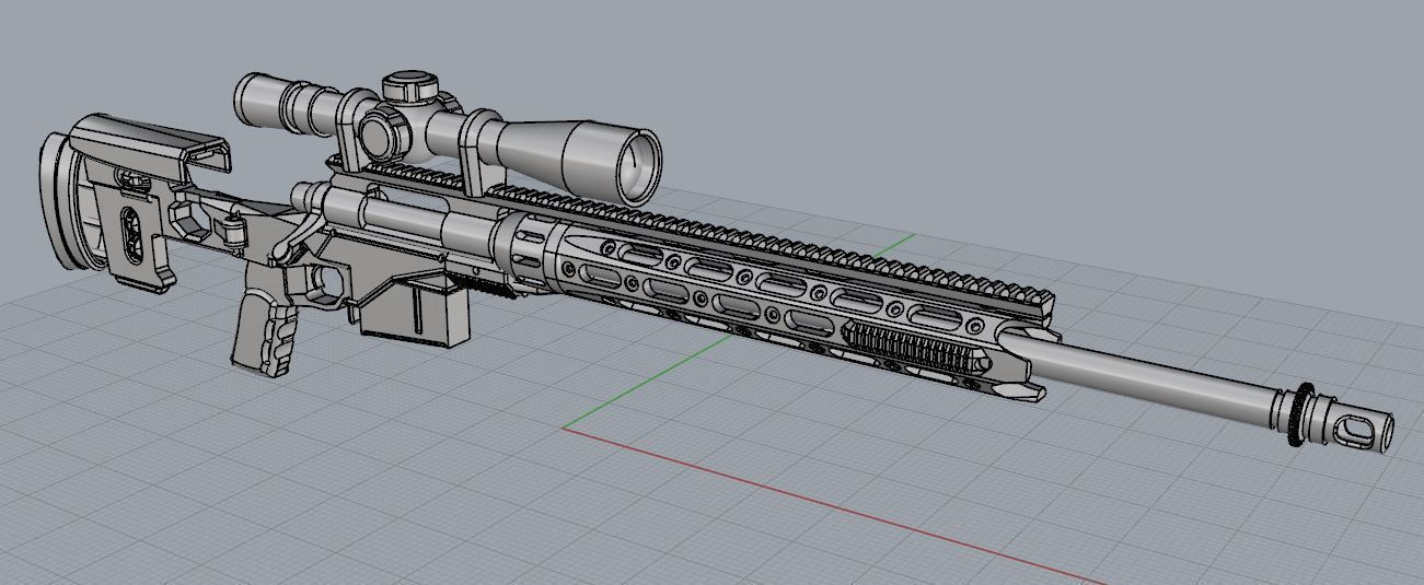 M2010 Enhanced Sniper Rifle rough model 3D model | CGTrader