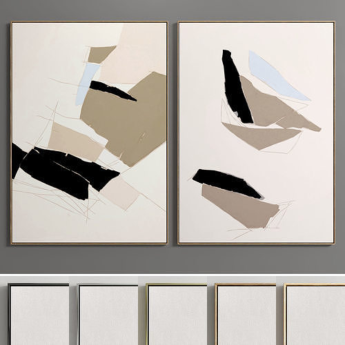 3D model Plaster Two Photo Frame 90 VR / AR / low-poly | CGTrader