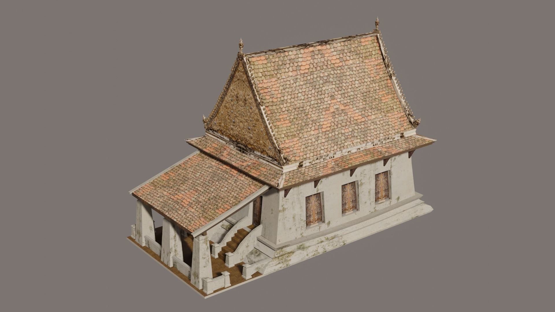 3D model Ancient-thai temple VR / AR / low-poly | CGTrader