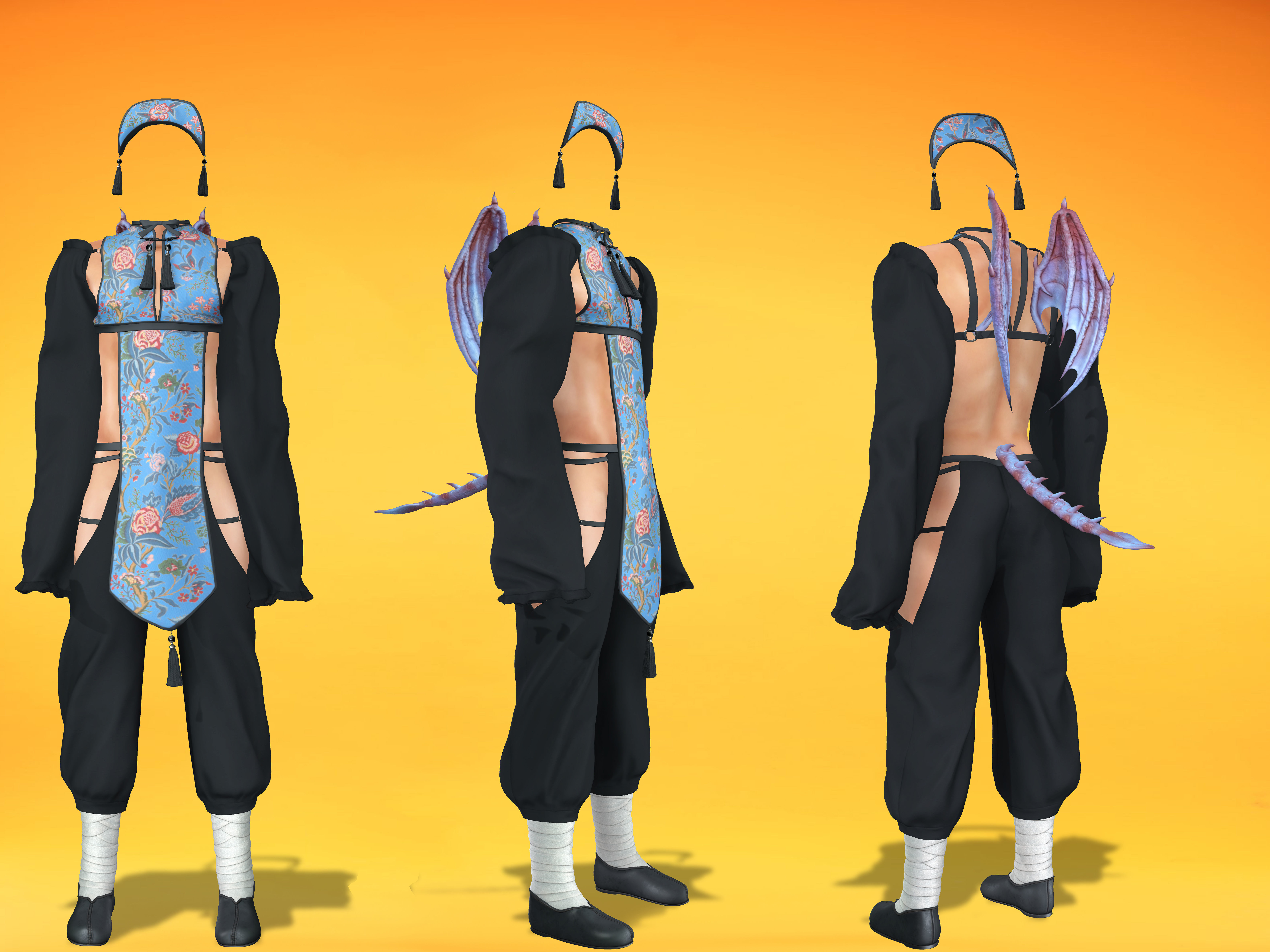 3D model Male Shaolin Concept Outfit VR / AR / low-poly | CGTrader