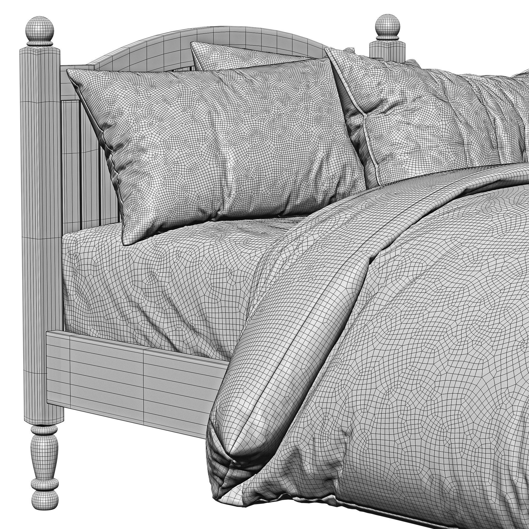 Catalina Square Bed 3D model | CGTrader