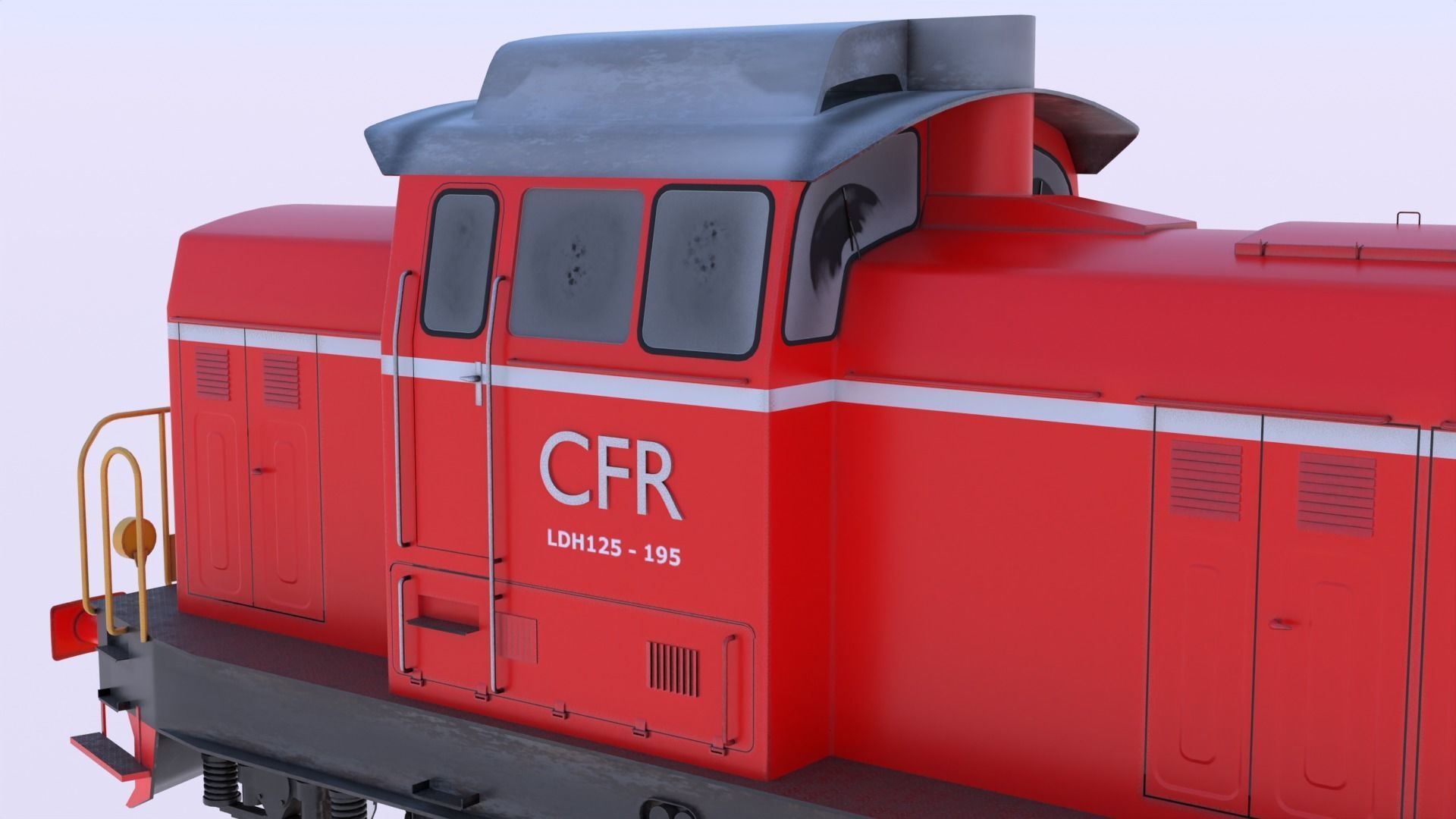 Locomotive red PBR textures 3D model | CGTrader