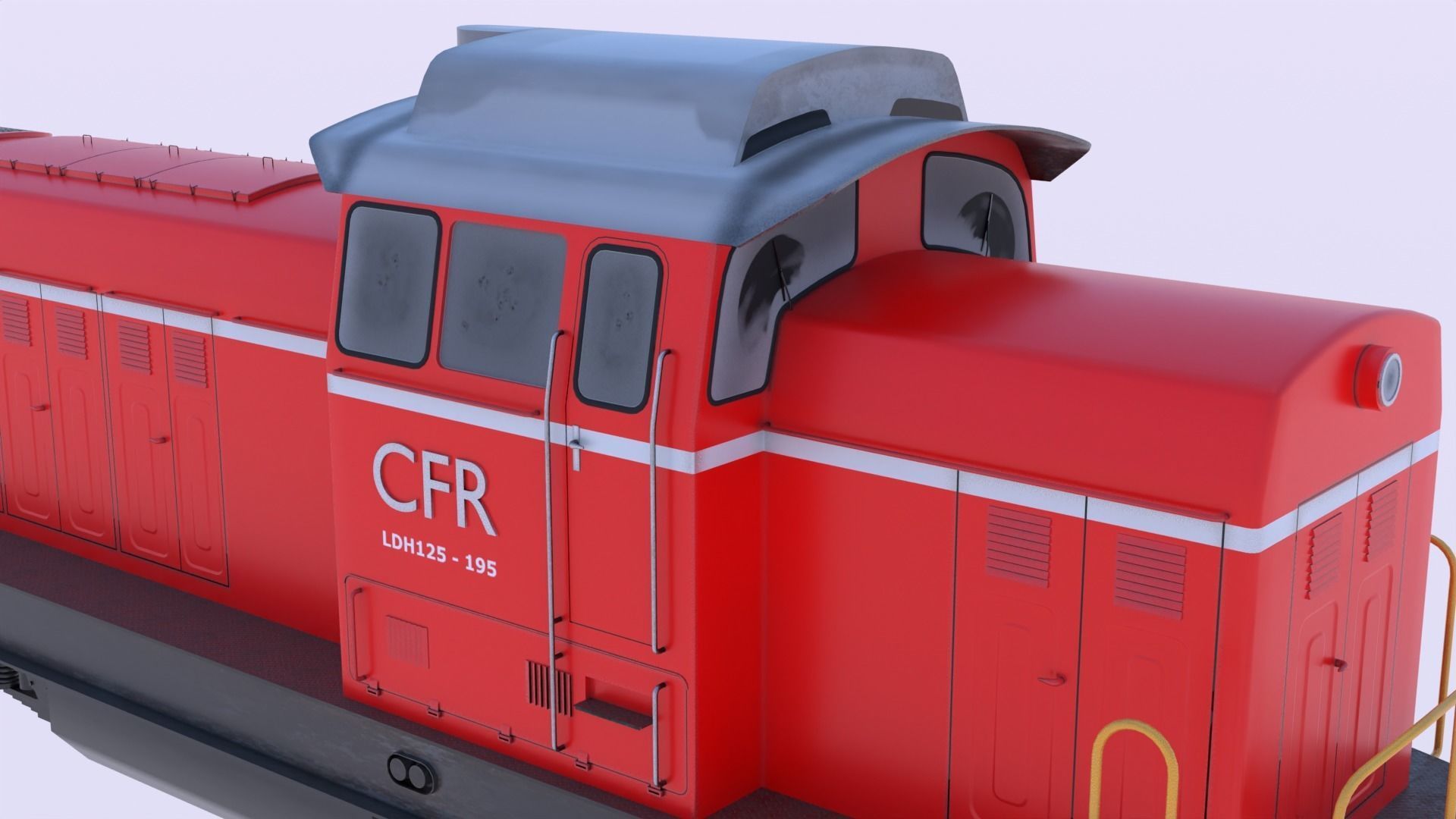 Locomotive red PBR textures 3D model | CGTrader