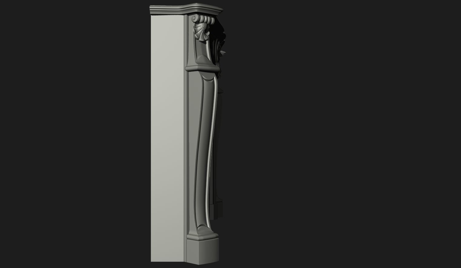 Louis XV style fireplace mantel 3D model | CGTrader