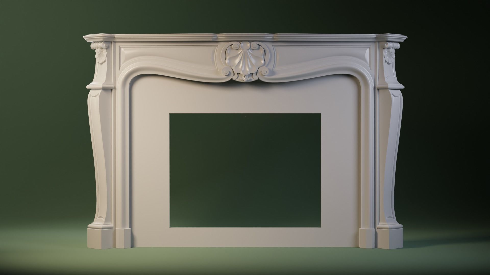 Louis XV style fireplace mantel 3D model | CGTrader