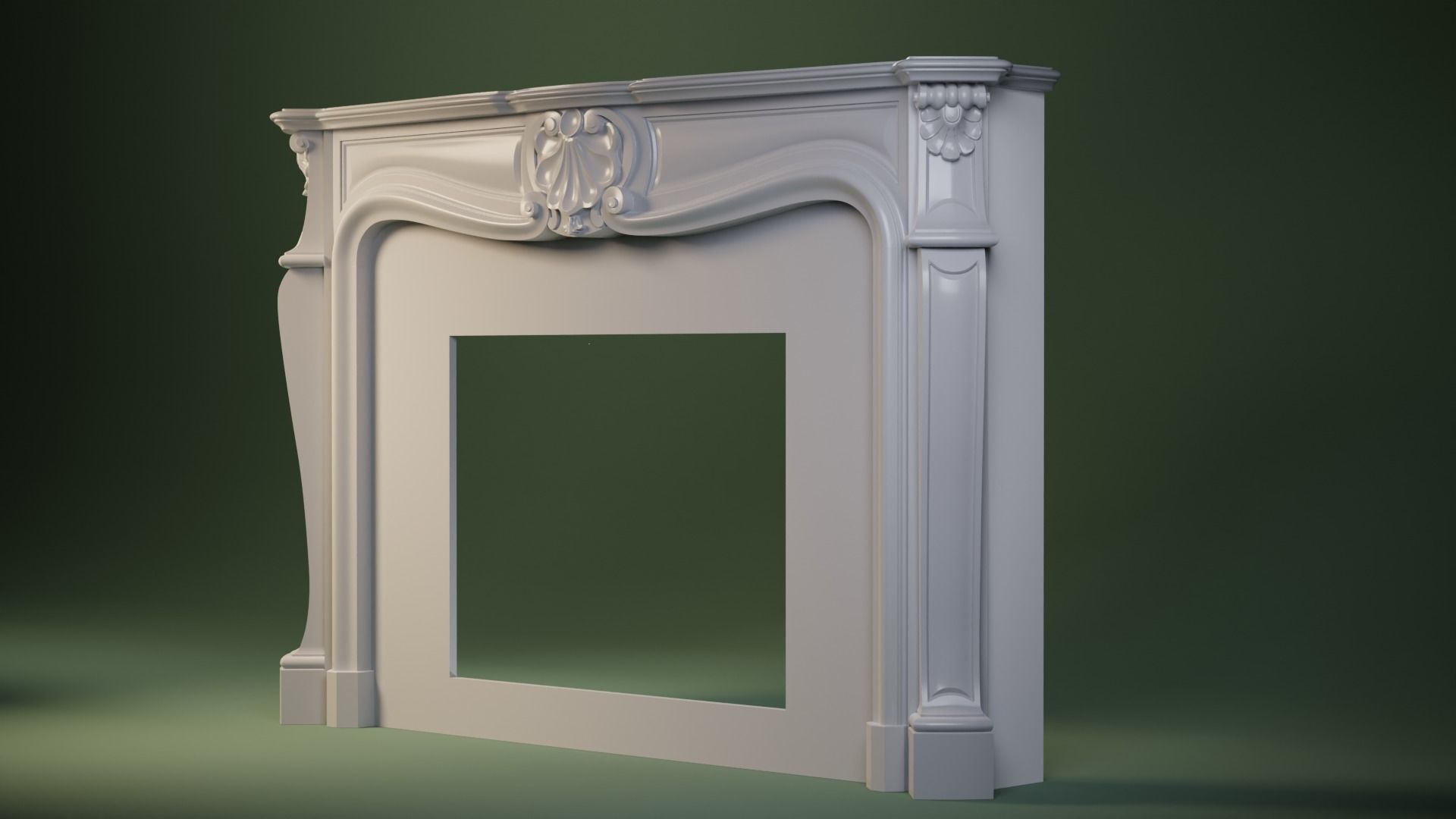 Louis XV style fireplace mantel 3D model | CGTrader